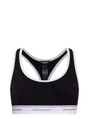 Dsquared2 Logo-tape Racerback Bralette Black