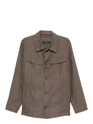 WHITE SAND Buttoned Flap-pockets Jacket - Brown