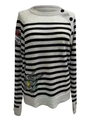 Zadig&Voltaire Striped Cashmere Sweater - Grey