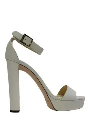 JIMMY CHOO Ankle Strap Platform Sandals - Neutrals
