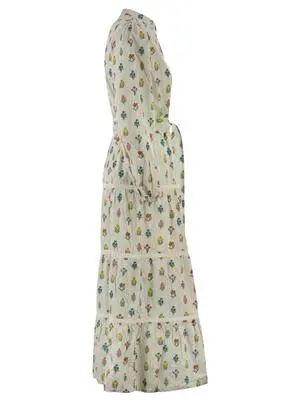 MC2 SAINT BARTH Floral-print Midi Dress - Neutrals