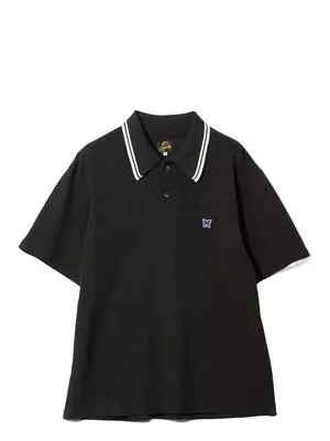 Needles Embroidered Tipped Polo Shirt - Black