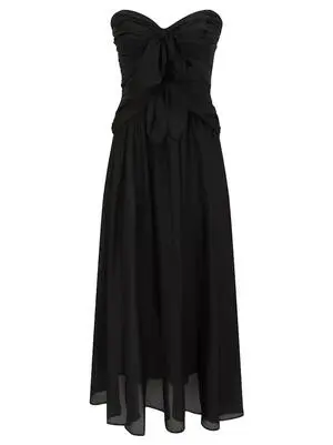 Zimmermann Aster Tie-detail Midi Dress - Black