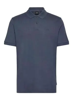 BOSS Logo-embroidered Cotton Polo Shirt - Blue