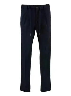 Tagliatore Drawstring Pressed-pleat Trousers - Blue