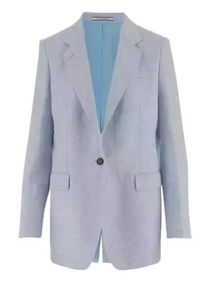 Tagliatore Adrianne Herringbone-pattern Single-breasted Blazer - Blue