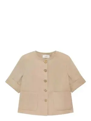 Malìparmi Cropped Short-sleeve Jacket - Neutrals