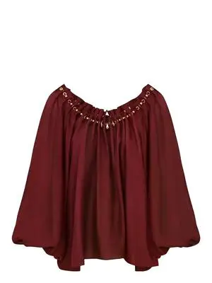 Zimmermann Aster Gather Bead Blouse - Red