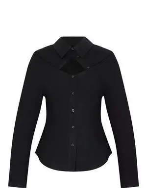 Alexander Wang Cut-out Long-sleeve Shirt - Black