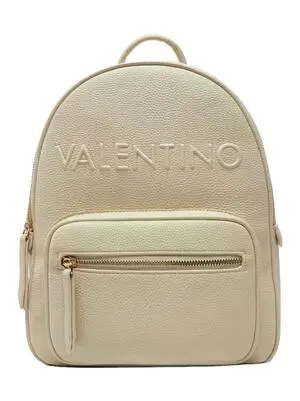 MARIO VALENTINO Embossed-logo Pebbled Backpack - Neutrals