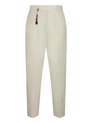 Marco Pescarolo Herringbone-pattern Pleated Trousers - Neutrals