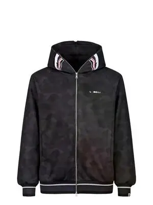 A BATHING APE Shark Camouflage-pattern Hoodie - Black