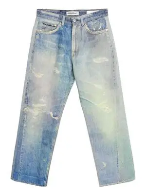 Our Legacy Third Cut Digital-print Straight-leg Jeans - Blue