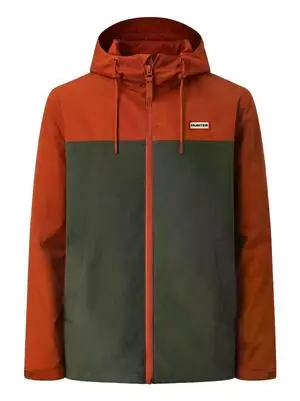Hunter Originals Colour-block Zip-up Hooded Jacket - Orange
