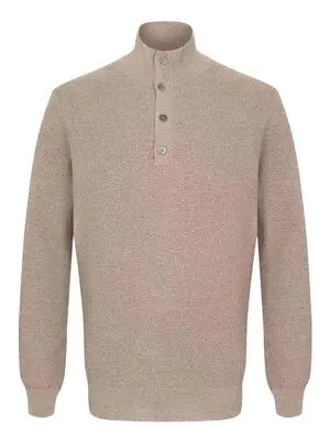 Corneliani Button-up Knit Sweater - Neutrals