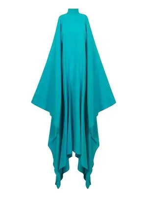 TALLER MARMO Asymmetric Draped Cape Dress - Blue
