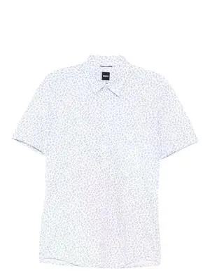 BOSS Floral-print Short-sleeve Shirt - White