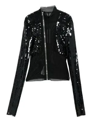 Rick Owens Gary Sequin Mesh Jacket - Black