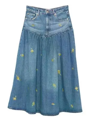 GANNI Floral-Print Maxi Skirt