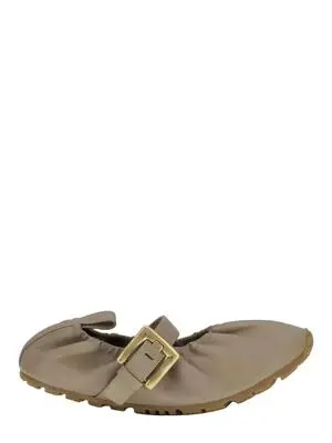 Balmain Buckle-strap Ballerina Flats - Neutrals