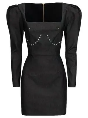 CATALINA Diamond Rhinestone-embellished Mini Dress - Black