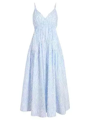 Proenza Schouler White Label Michelyn Zebra-print Maxi Dress - Blue