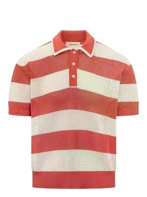 ATOMO FACTORY Striped Polo Shirt - Red