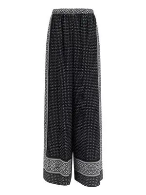 Ermanno Scervino Geometric-print Palazzo Pants - Black