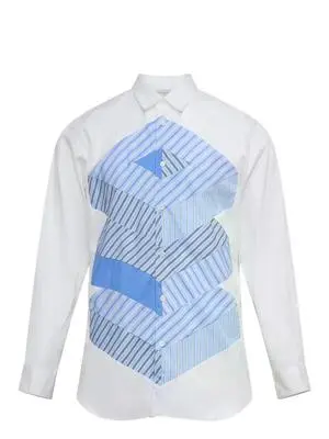 Comme Des Garçons Patchwork Striped Shirt - White