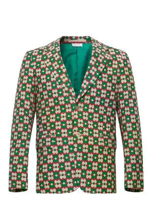 Comme Des Garçons Geometric-pattern Single-breasted Blazer - Multicolour
