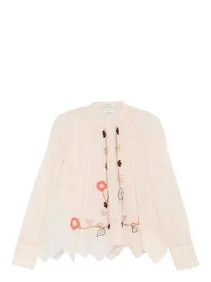 FORTE_FORTE Scalloped-hem Shirt - Neutrals
