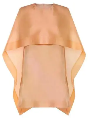 Alberta Ferretti Cape-overlay Shift Dress - Orange