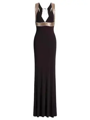 Alberta Ferretti Sequin-embellished Maxi Dress - Brown