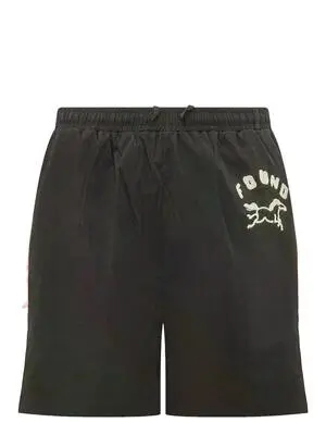FOUND Logo-embroidered Color-block Shorts - Black