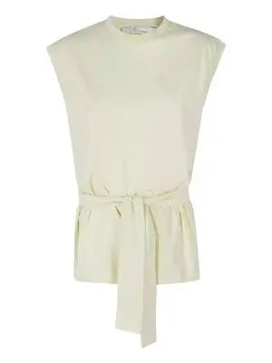 TELA Sleeveless Crew Neck T-shirt - Neutrals
