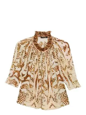 Roberto Cavalli 2000s Animal-print Blouse - Neutrals