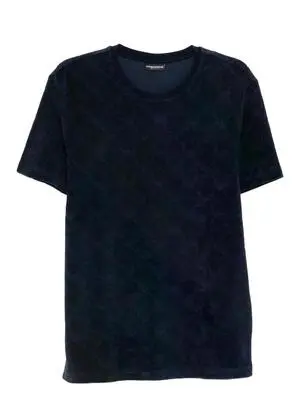 Emporio Armani Logo-jacquard Terry T-shirt - Blue