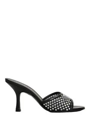 STUART WEITZMAN Crystal-embellished Stiletto Sandals - Black