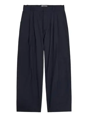 Studio Nicholson Cotton-poplin Straight-leg Trousers - Navy