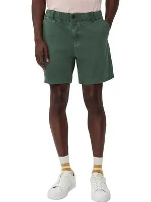 ALEX MILL Cotton Herringbone Pull-on Shorts - Faded Cypress