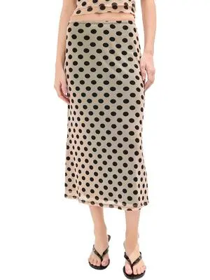 LE BOP Polka-dot Print Skirt - Tan/black Polka Dot