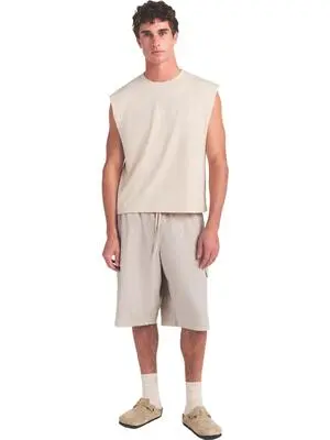SKIMS Cropped Muscle Tank Top | Light Neutral | Small | Heavyweight Cotton - Buff