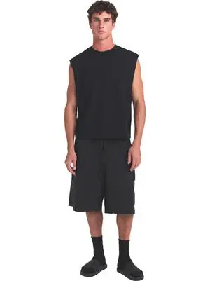 SKIMS Cropped Muscle Tank Top | Black | | Heavyweight Cotton - Obsidian