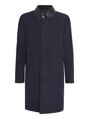 Brioni Leather-trim Reversible Jacket - Blue