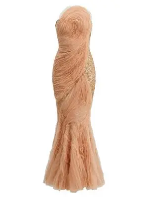 WEISE Arenal Embellished Maxi Gown - Tan