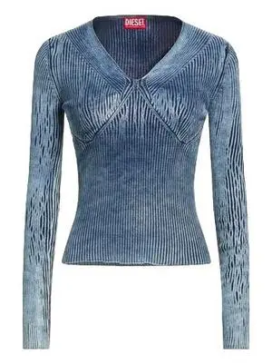 DIESEL® Knitted Cotton Sweater - Blue