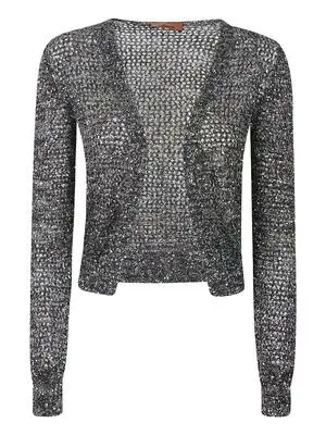 Missoni Sequin-embellished Open-knit Cardigan - Grey
