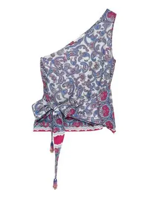 Malìparmi Paisley One-shoulder Top - Blue