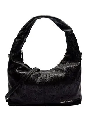 MARIO VALENTINO Pebbled-texture Tote Bag With Logo Lettering - Black