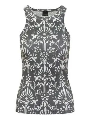 Pinko Baroque-print Tank Top - Grey